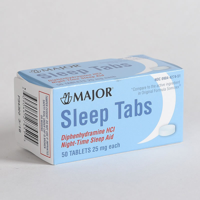 Major 904427451 Sleep Tabs Boxed Night-time Sleep Aid 50 Ct (Pack of 3 ...